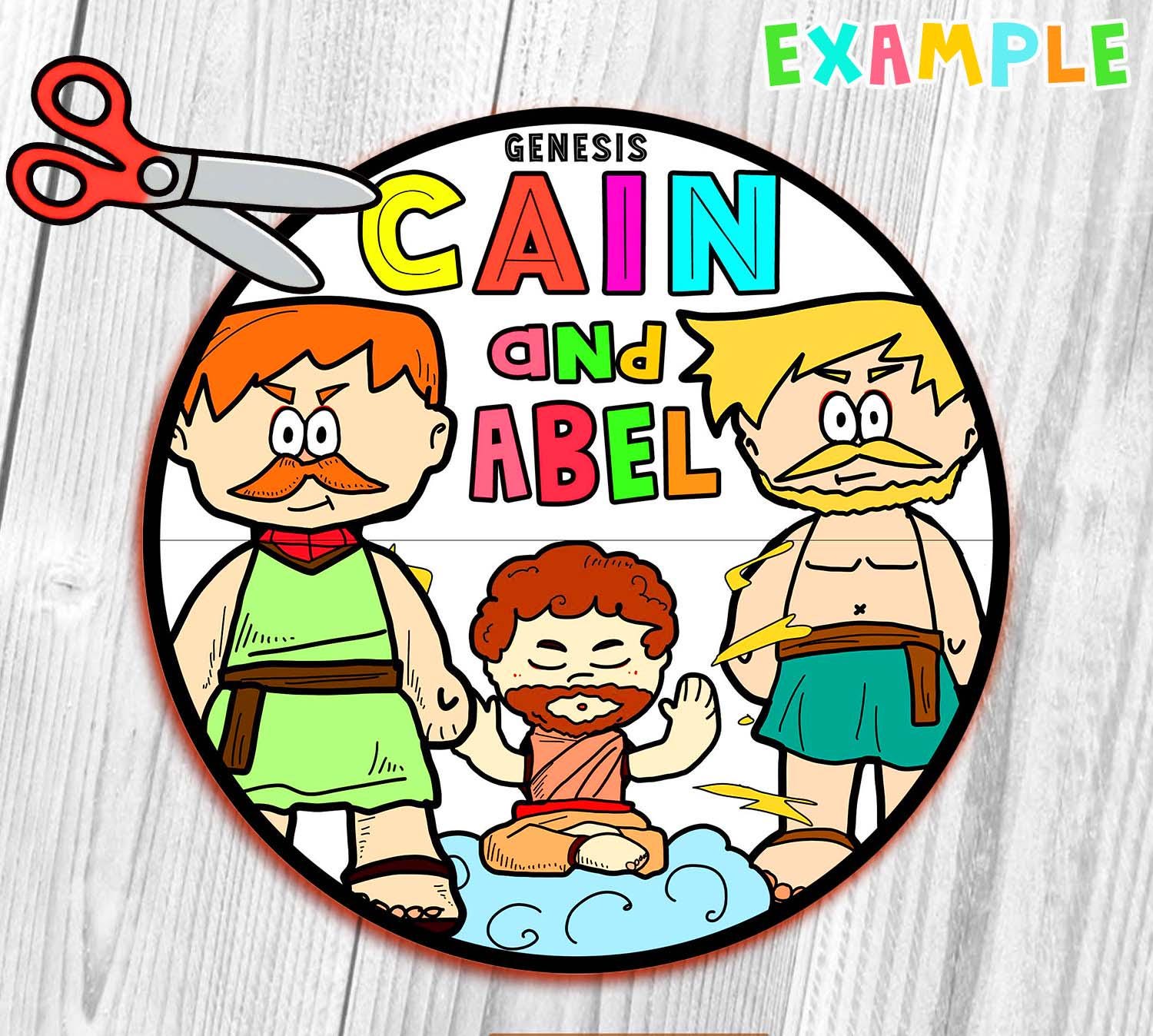 Cain and Abel Coloring Folding Surprise Bible Craft: Bible Lesson ...