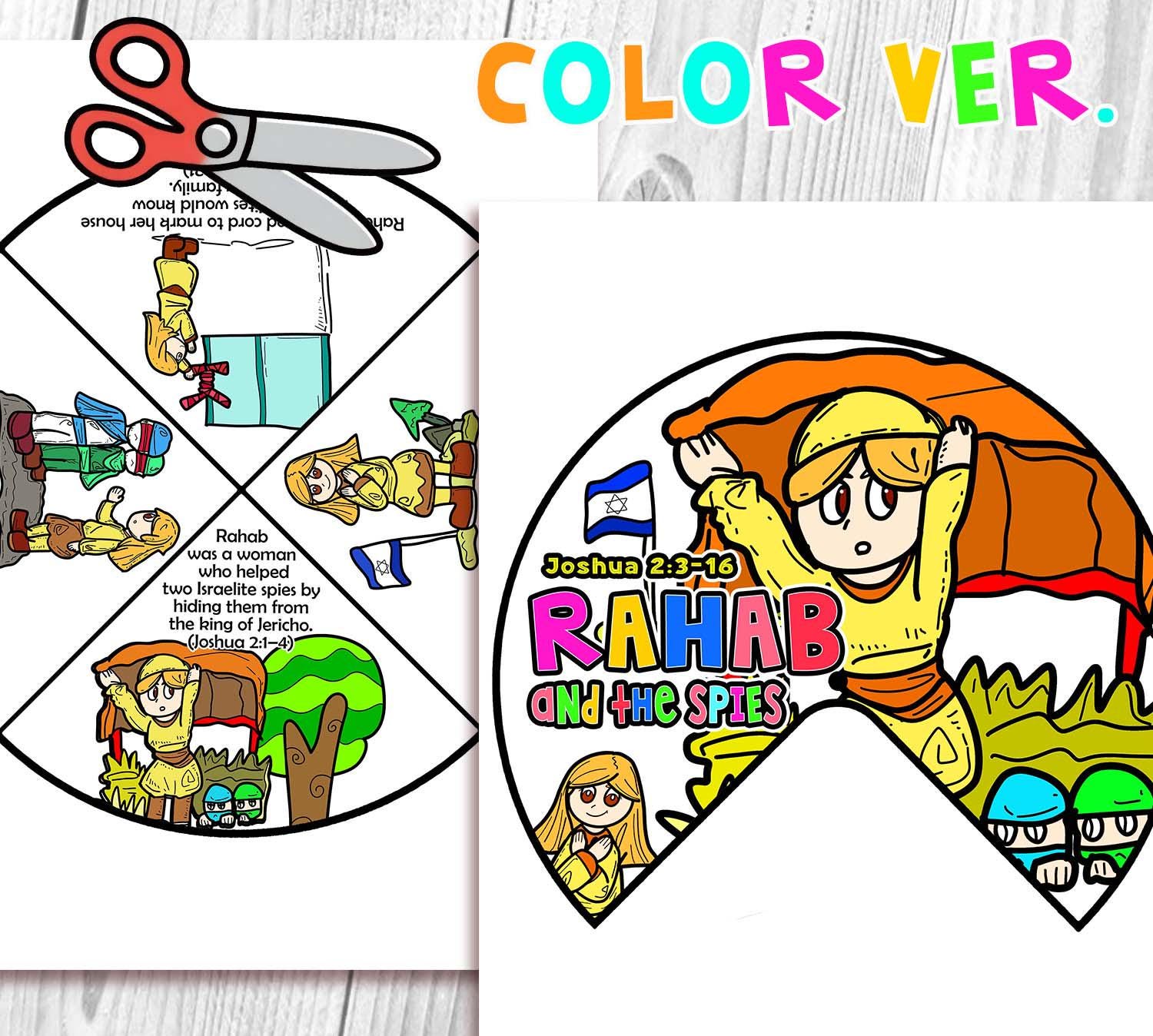 Rahab and the Spies Spinner Coloring Wheel Craft: Bible Lesson Study ...