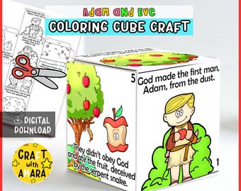 Adam and Eve Spinner Coloring Wheel, Bible Activity, Kids Bible Lesson ...