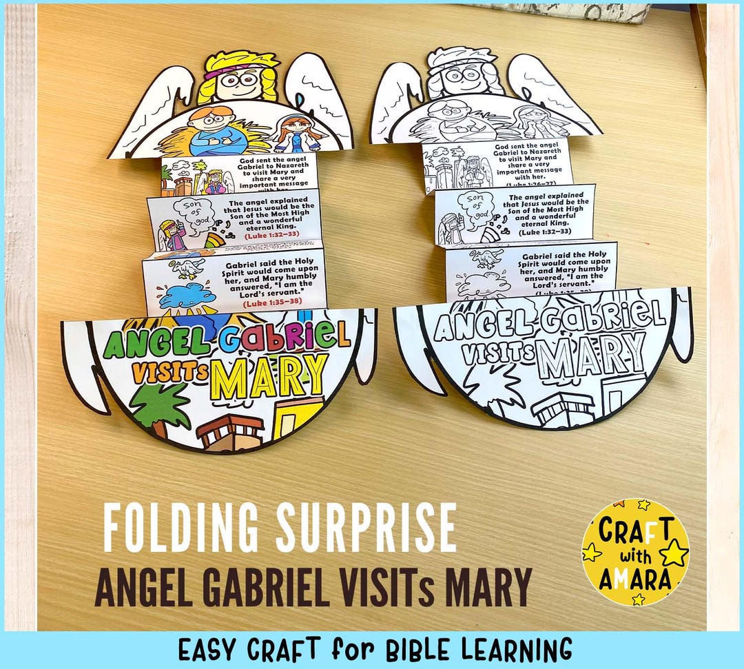 Angel Gabriel Visits Mary Folding Surprise Bible Craft: the ...