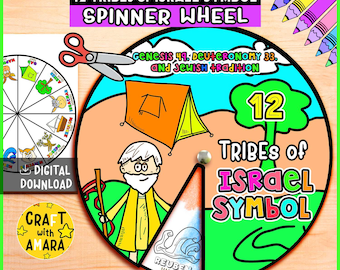 12 Tribes of Israel Symbol Spinner Coloring Wheel, Bible Activity, Kids ...