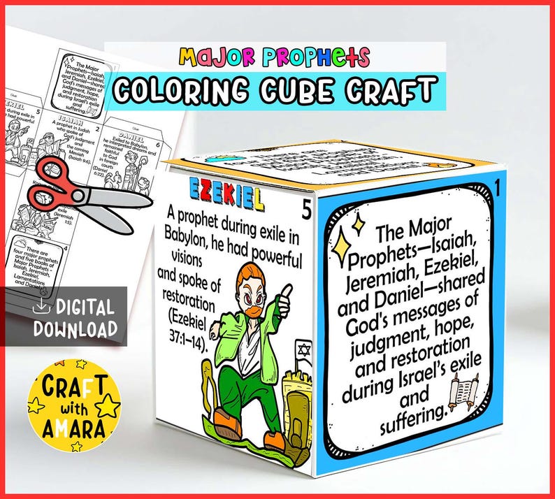 Major Prophets Coloring Cube Craft, Memory Games, Bible Craft for Kids ...