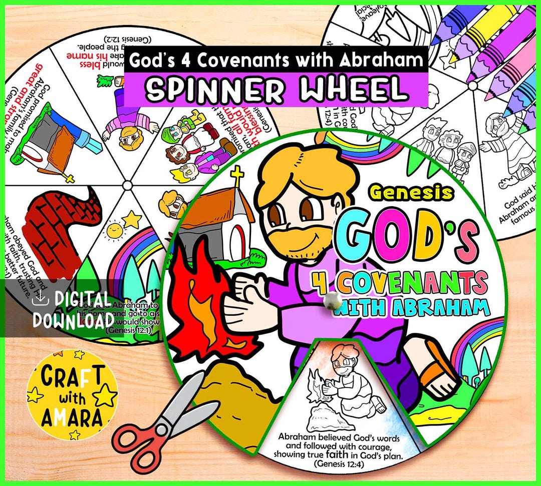 God's 4 Covenants With Abraham Spinner Coloring Wheel: Bible Craft ...
