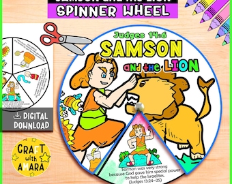 Samson and the Lion Folding Surprise Bible Craft: Bible Study Lesson ...