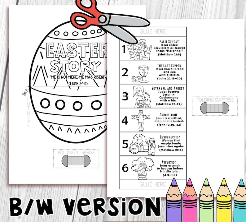 Easter Story Folding Surprise Bible Craft: Palm Sunday, Last Supper ...