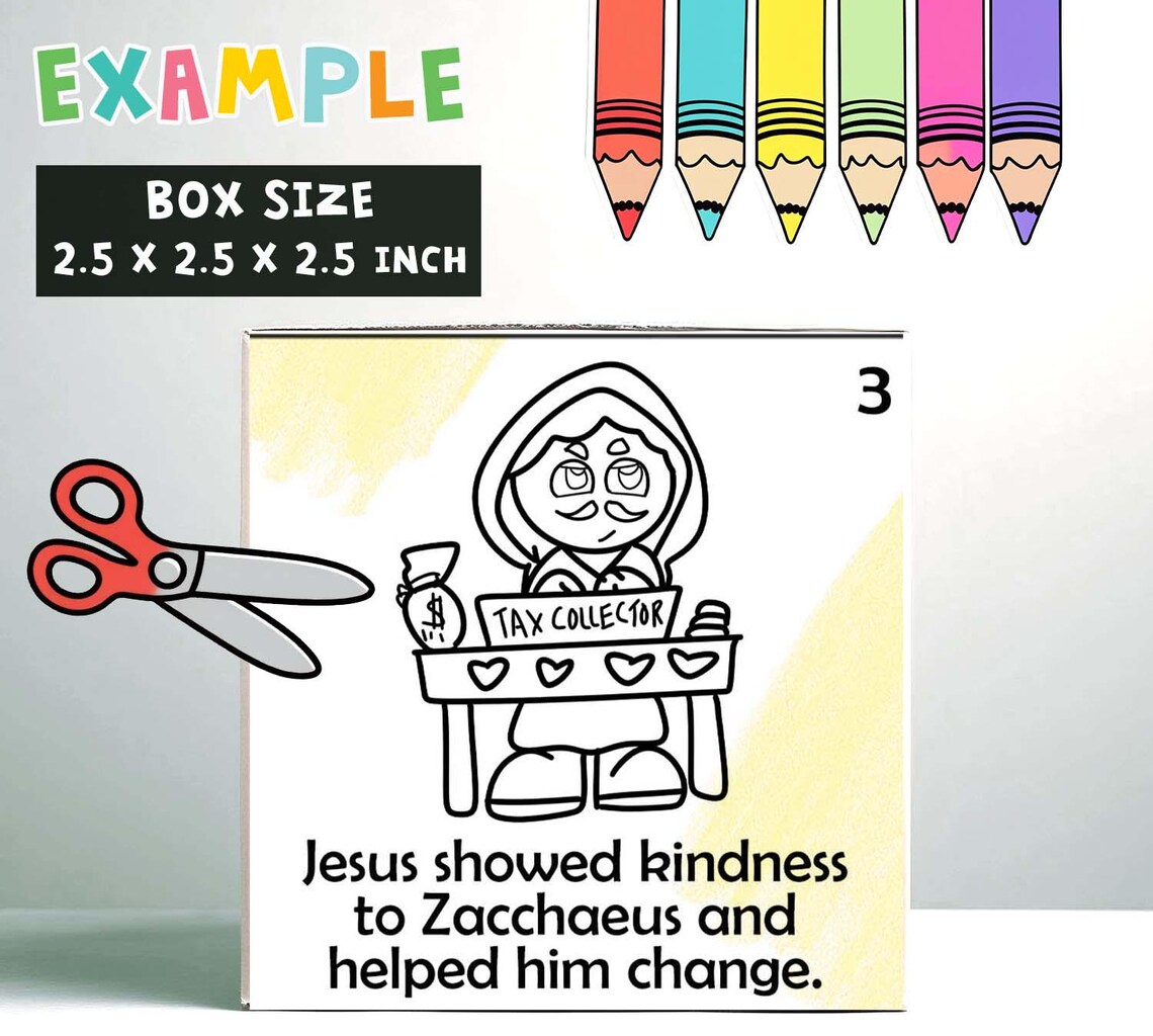 Love Your Enemies Coloring Cube Bible Craft: Bible Lesson Study Guide ...