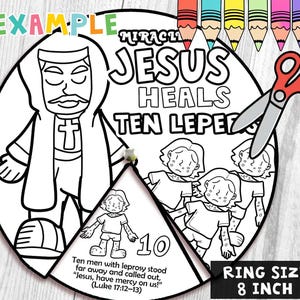 Jesus Heals Ten Lepers Spinner Coloring Wheel Bible Craft: Jesus ...