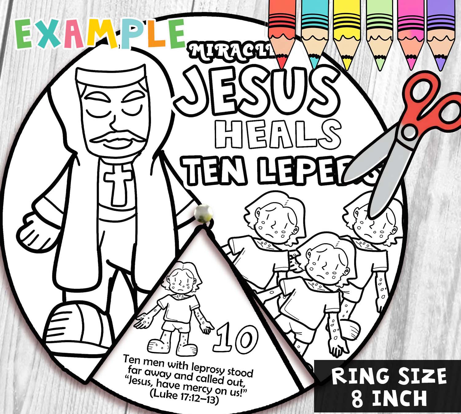 Jesus Heals Ten Lepers Spinner Coloring Wheel Bible Craft: Jesus ...