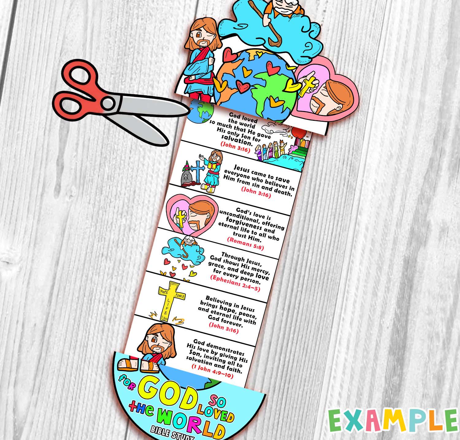 John 3:16 for God so Loved the World Folding Surprise Bible Craft ...