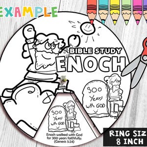 ENOCH Spinner Coloring Wheel, Bible Craft Activity Kid, Bible Story ...
