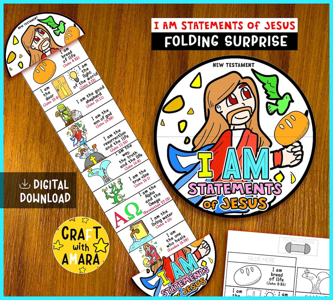 I Am Statements of Jesus Folding Surprise Bible Craft: Gospel of John ...