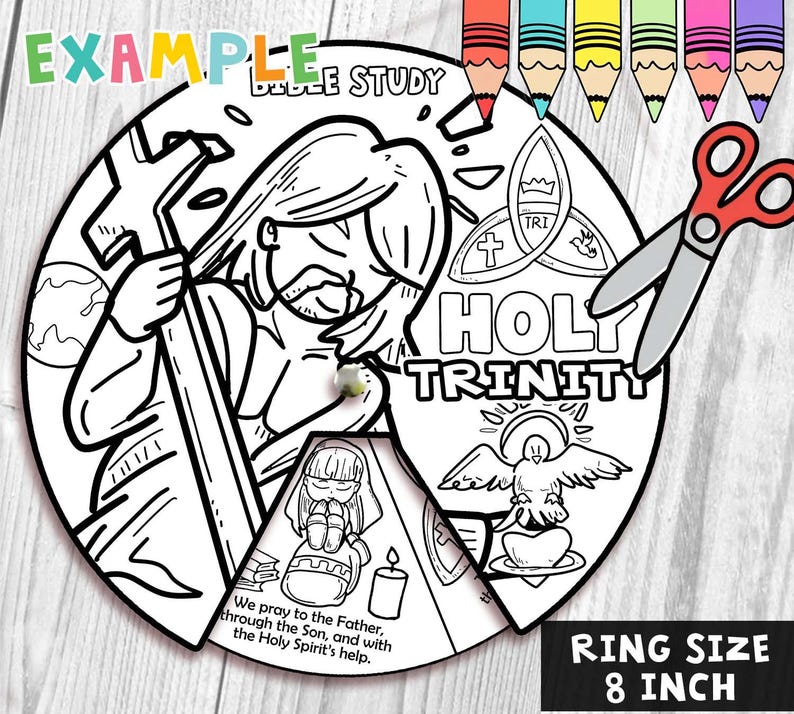 Holy Trinity (big Three) Spinner Coloring Wheel Craft, Holy Spirit ...