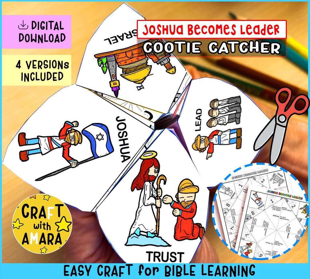 Joshua Becomes Leader Coloring Cootie Catcher: Bible Sunday School ...
