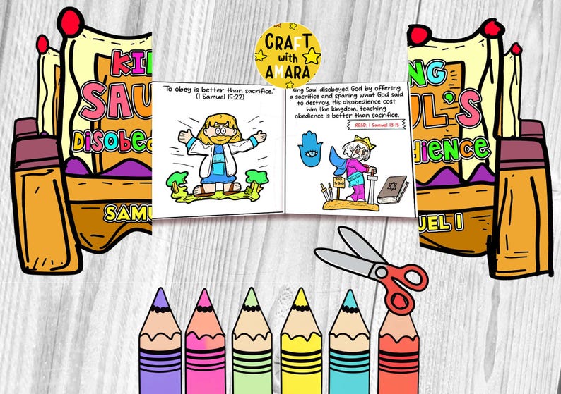 King Saul's Disobedience Easy Coloring Folding Surprise Bible Craft ...