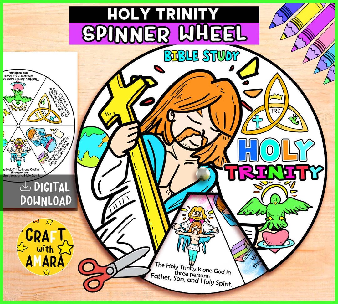 Holy Trinity (big Three) Spinner Coloring Wheel Craft, Holy Spirit ...