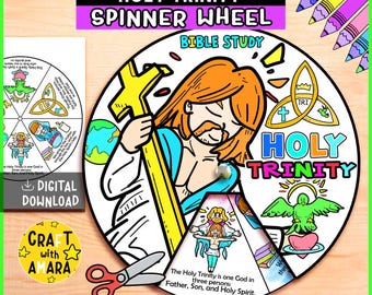 Holy Trinity (big Three) Coloring Cube Craft, Holy Spirit, Bible Verse ...