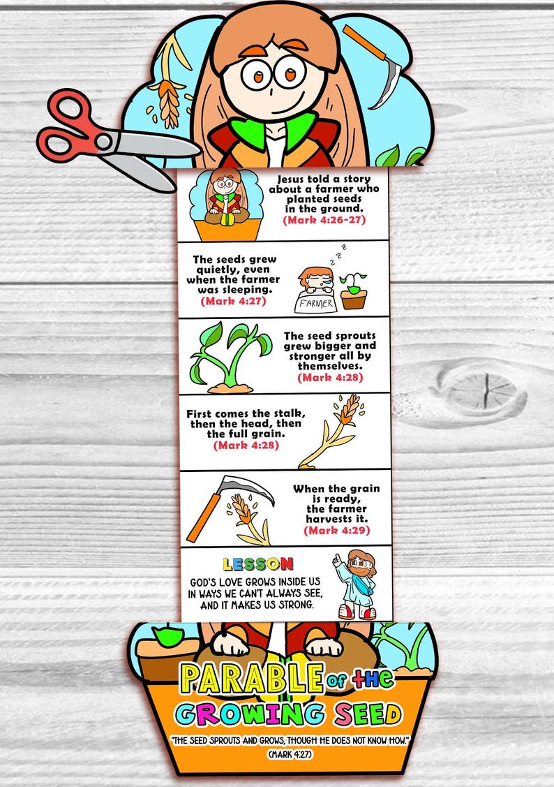 Parable of the Growing Seed Folding Surprise Bible Craft: Children ...