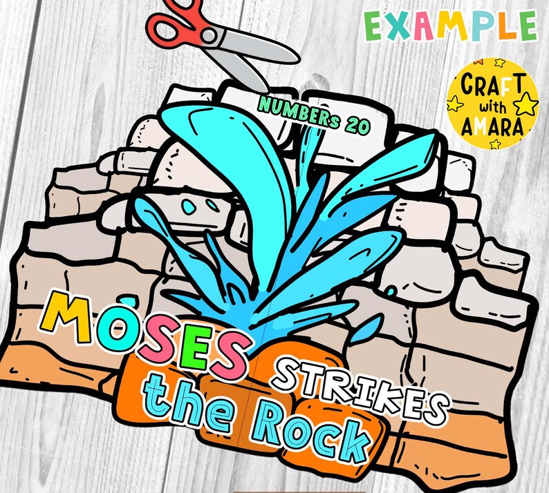 Moses Strikes the Rock Easy Coloring Folding Surprise Bible Craft ...