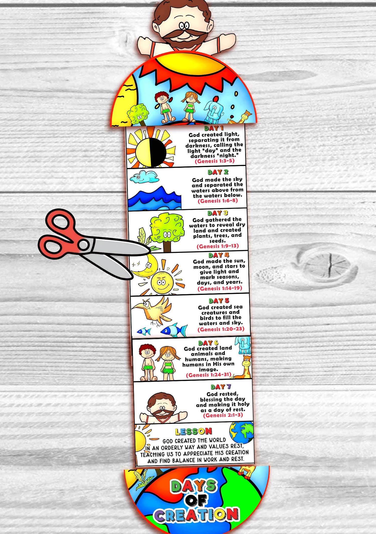 Days of Creation Folding Surprise Bible Craft, Bible Lesson, Christian ...