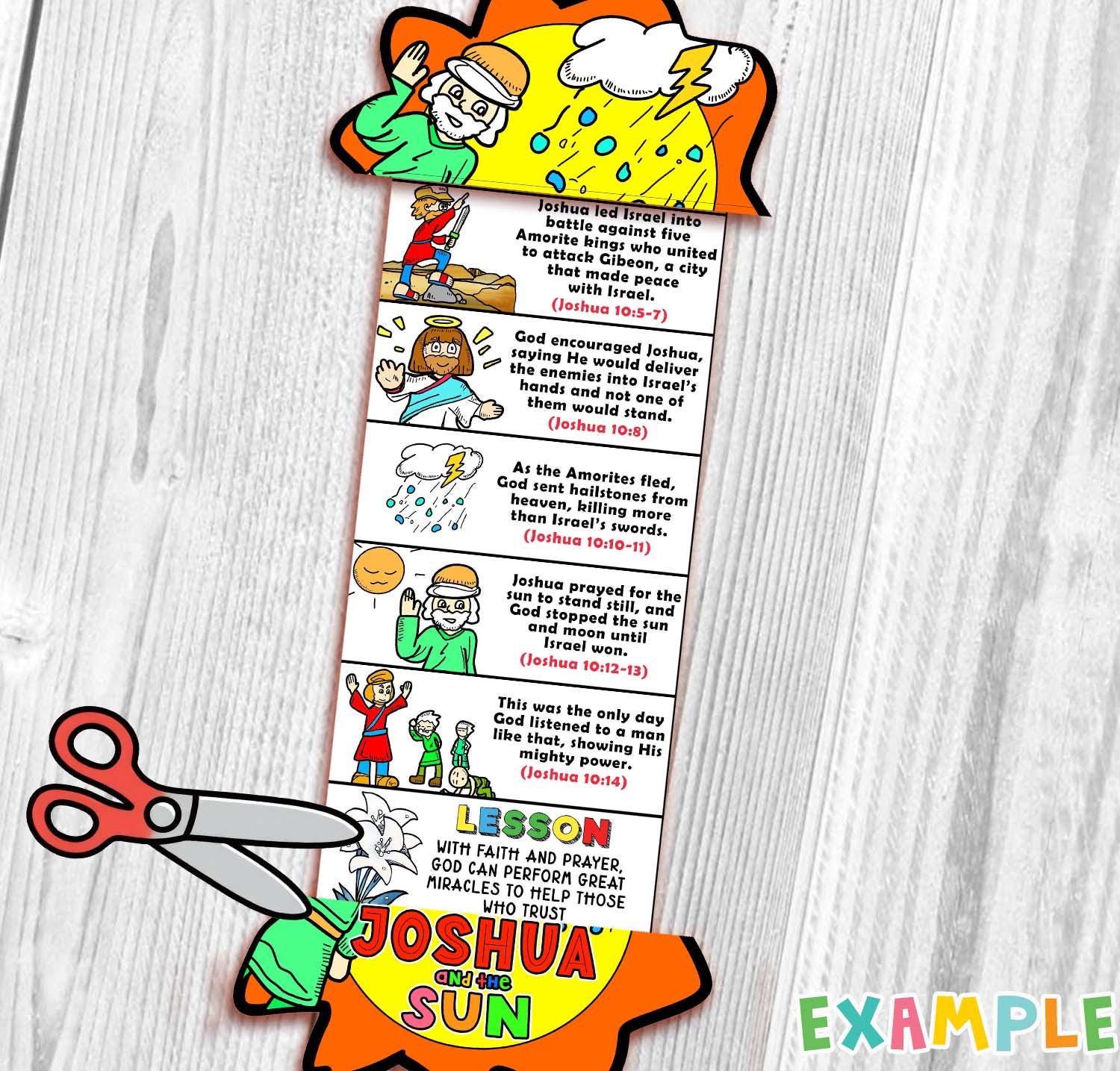 Joshua and the Sun Stand Still Folding Surprise Bible Craft, Bible ...