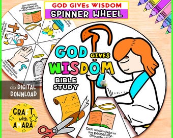 God Gives Wisdom Spinner Coloring Wheel Craft: Christian Faith, Bible ...