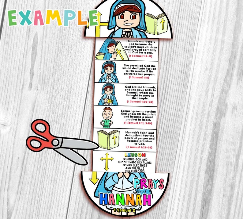 Hannah Prays Folding Surprise Bible Craft, Bible Story Lesson, Sunday ...
