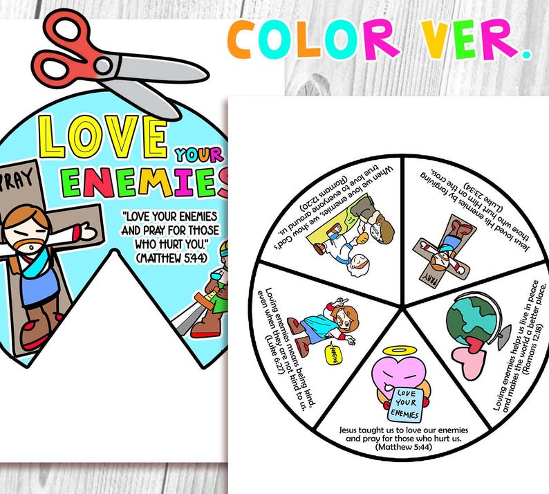 Love Your Enemies Spinner Wheel Bible Craft: Bible Lesson Study Guide ...