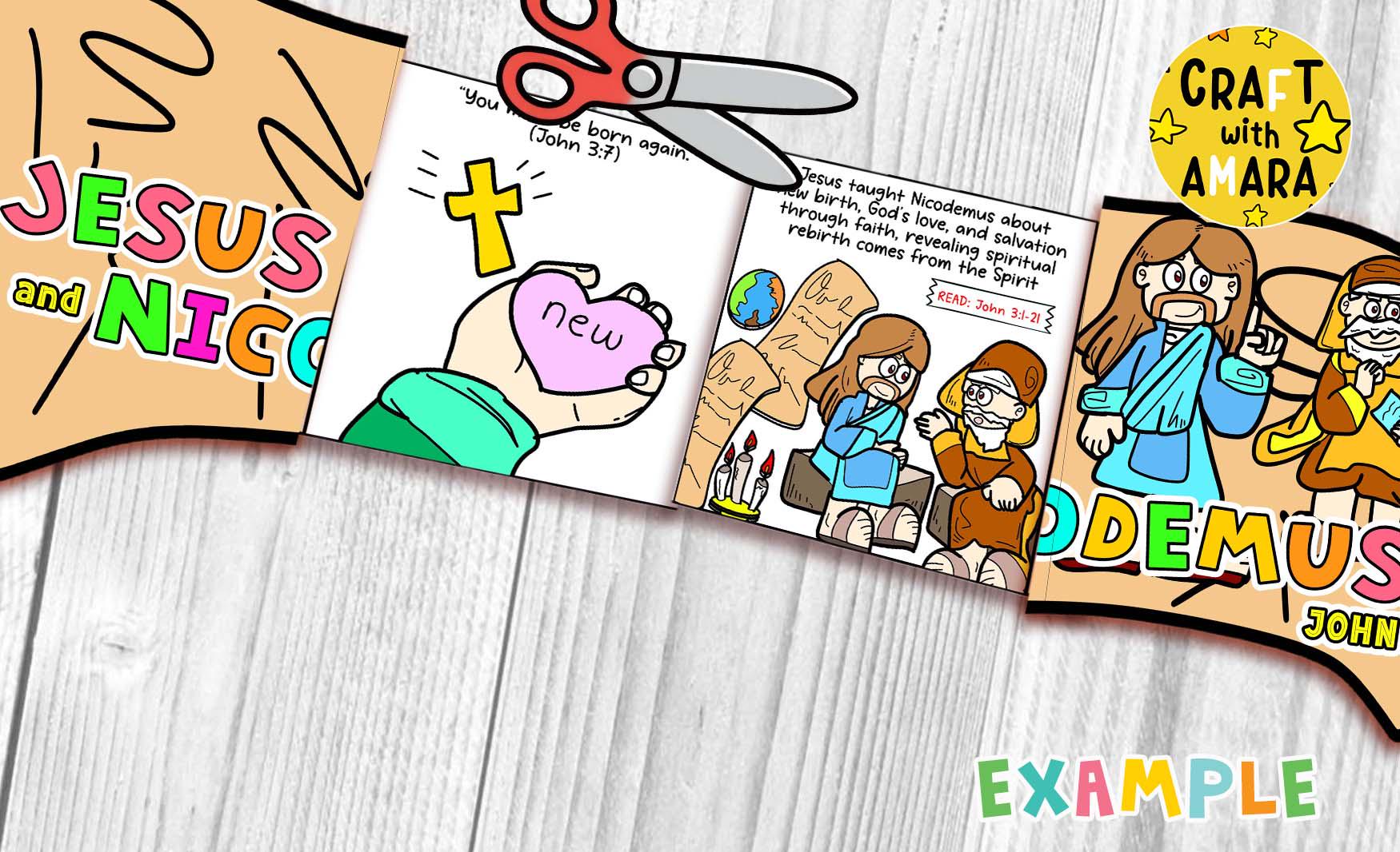 Jesus and Nicodemus Easy Coloring Folding Surprise Bible Craft ...