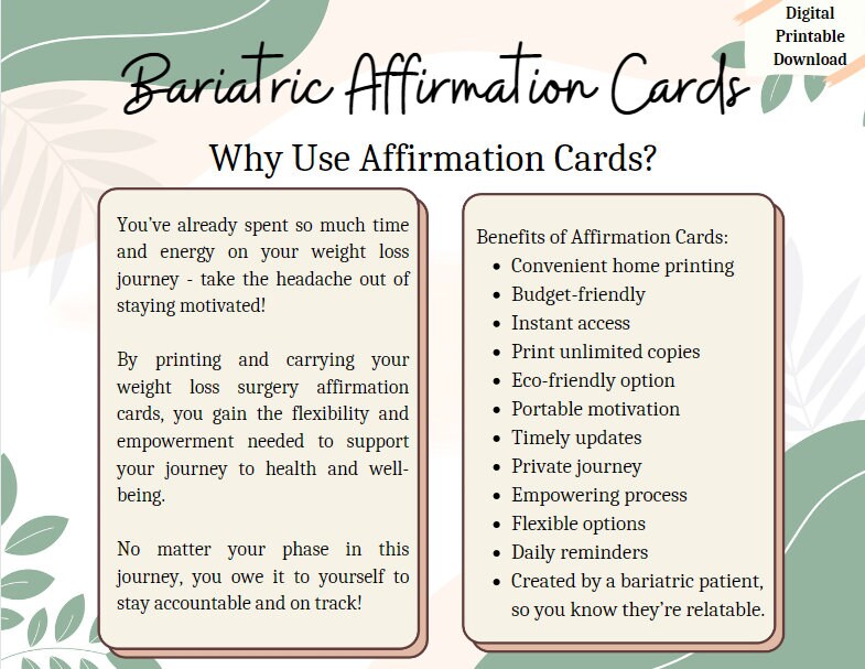 Weightloss Affirmation Cards, Fitness Motivation, Daily Affirmations ...