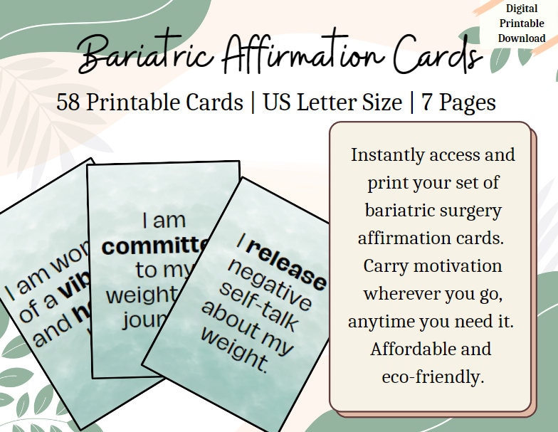 Weightloss Affirmation Cards, Fitness Motivation, Daily Affirmations ...