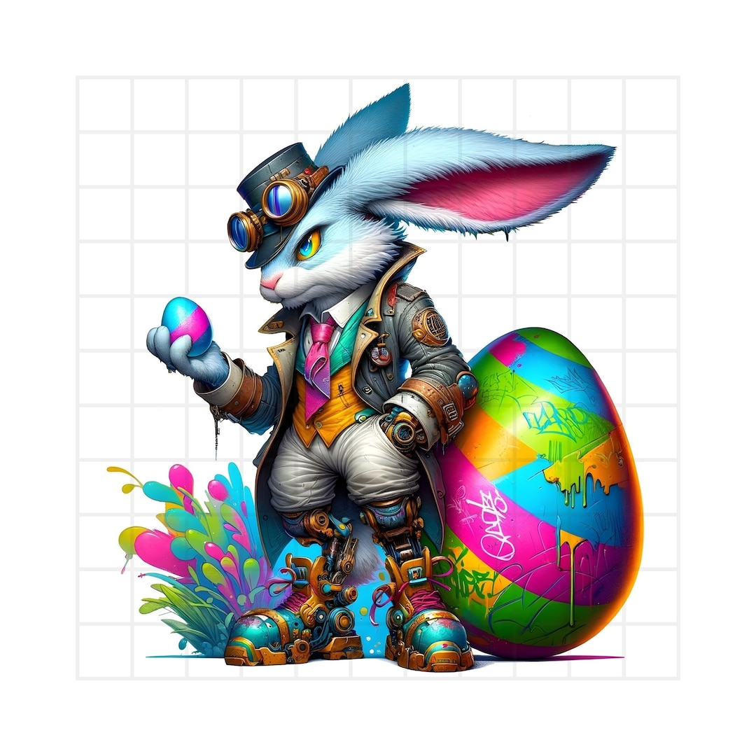 Steampunk Easter Bunny - Digital Clip Art | 1 PNG File Clip Art ...