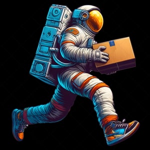 Cosmic Courier | 1 PNG File of Astronaut Into the Realm of Cosmic ...