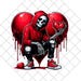 Heartbreak Reaper Clip Art | 1 PNG File of Skeletal in Vibrant Red ...