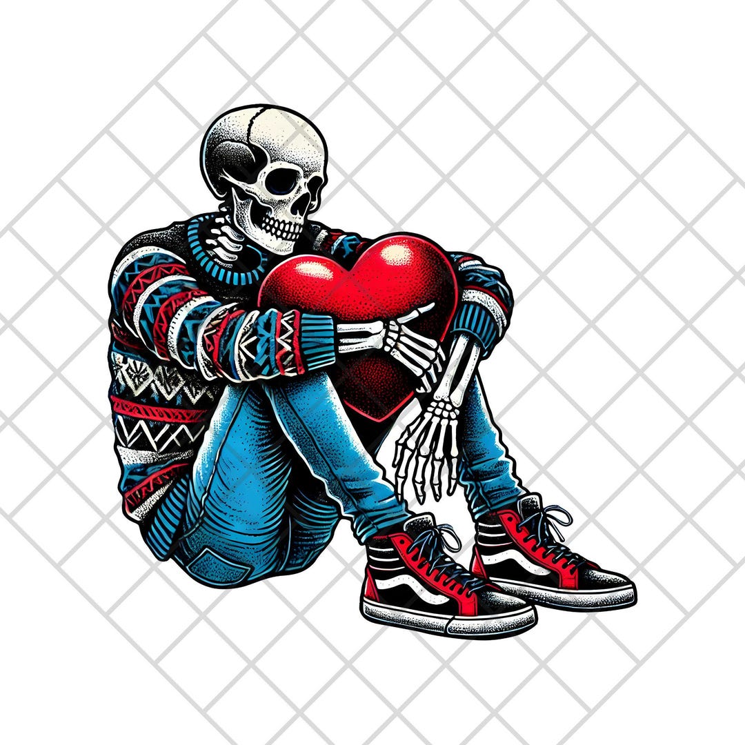 Heart & Bones : Skeleton Love | 1 PNG File of a Stylish Skeleton in a ...