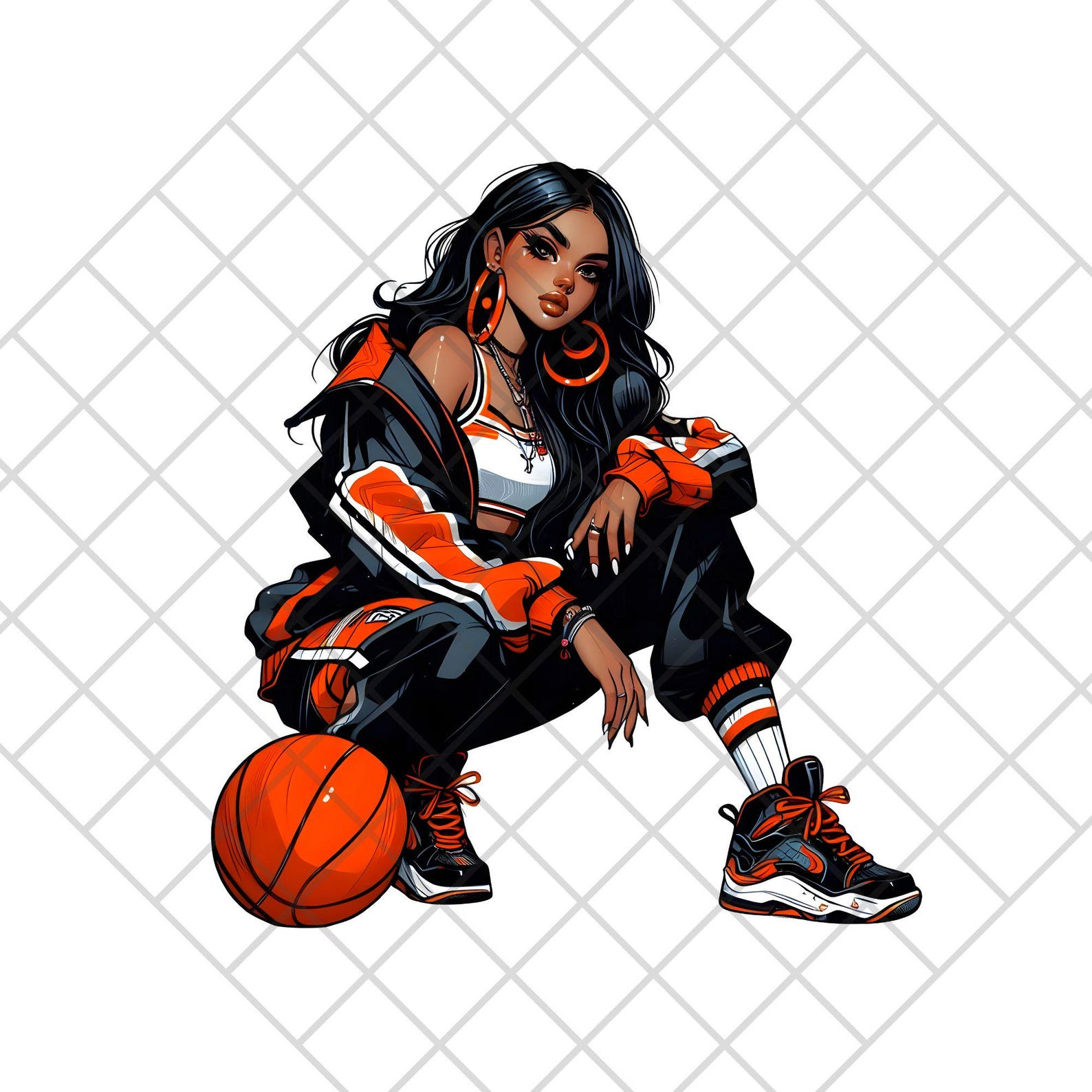 Basketball Fashionista PNG Clipart | Sporty Tracksuit Diva (digital ...