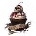Macabre Delight Cupcake Clip Art | 1 PNG File of Hauntingly Skull ...