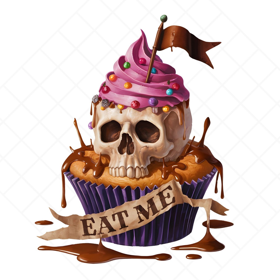 Sinister Sweet Treat Clip Art | 1 PNG File of Macabre Illustration of ...