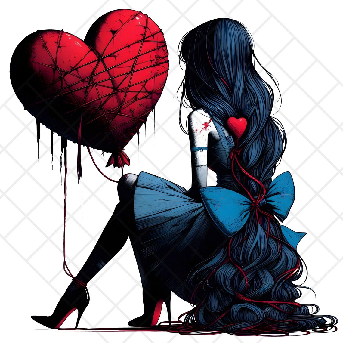 Heartstrings of Solitude Clip Art | 1 PNG File of a Striking Visual of ...