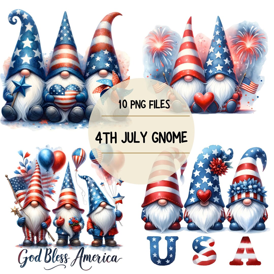 10 PNG File 4th of July Gnome PNG Collection | 4th of July Decor ...