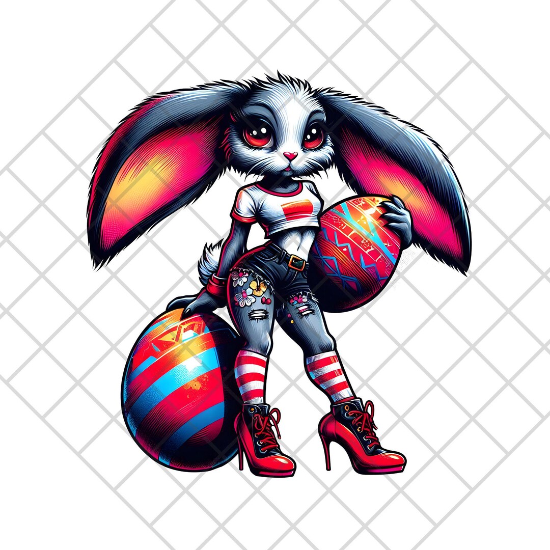 Sassy Easter Bunny Clip Art: Fashionable PNG File (digital Download) - Etsy