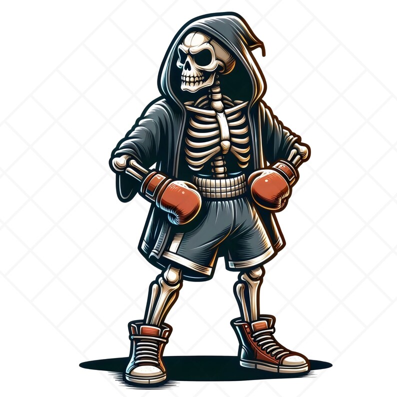 Skeletal Boxer PNG: Undying Fighter Digital Download - Etsy