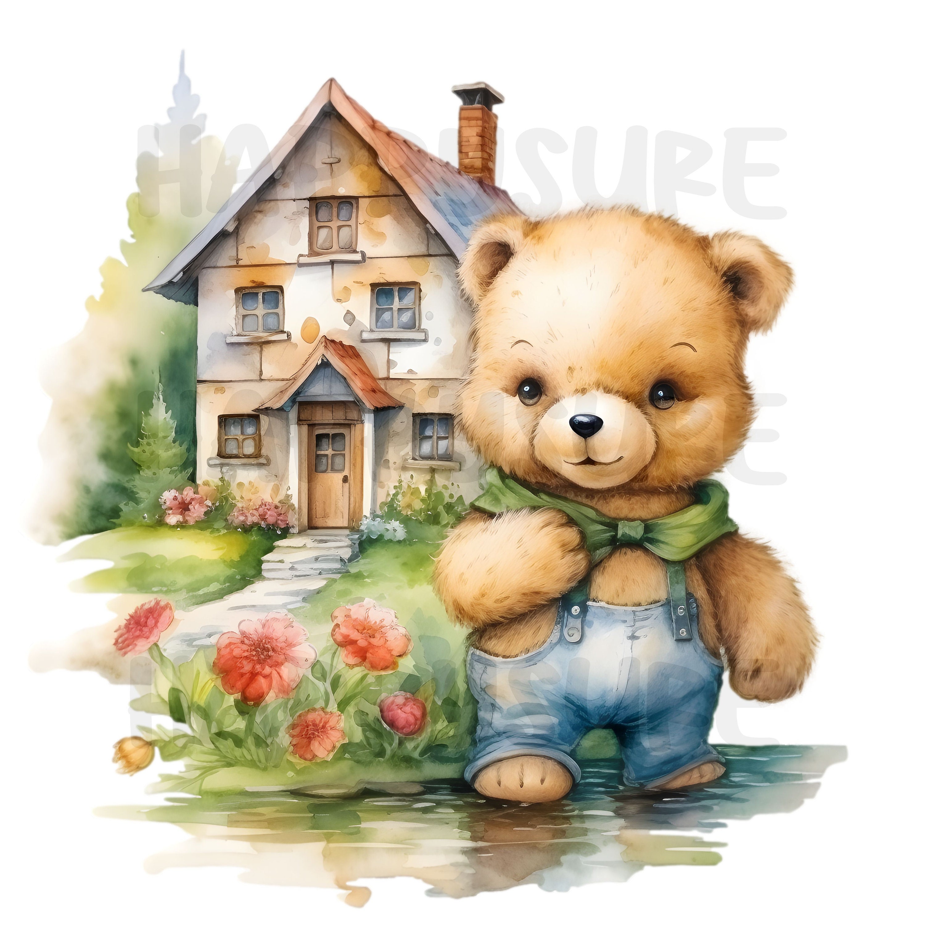 Clipart of a Bear and His House. Can Be Used in Personal and Commercial ...