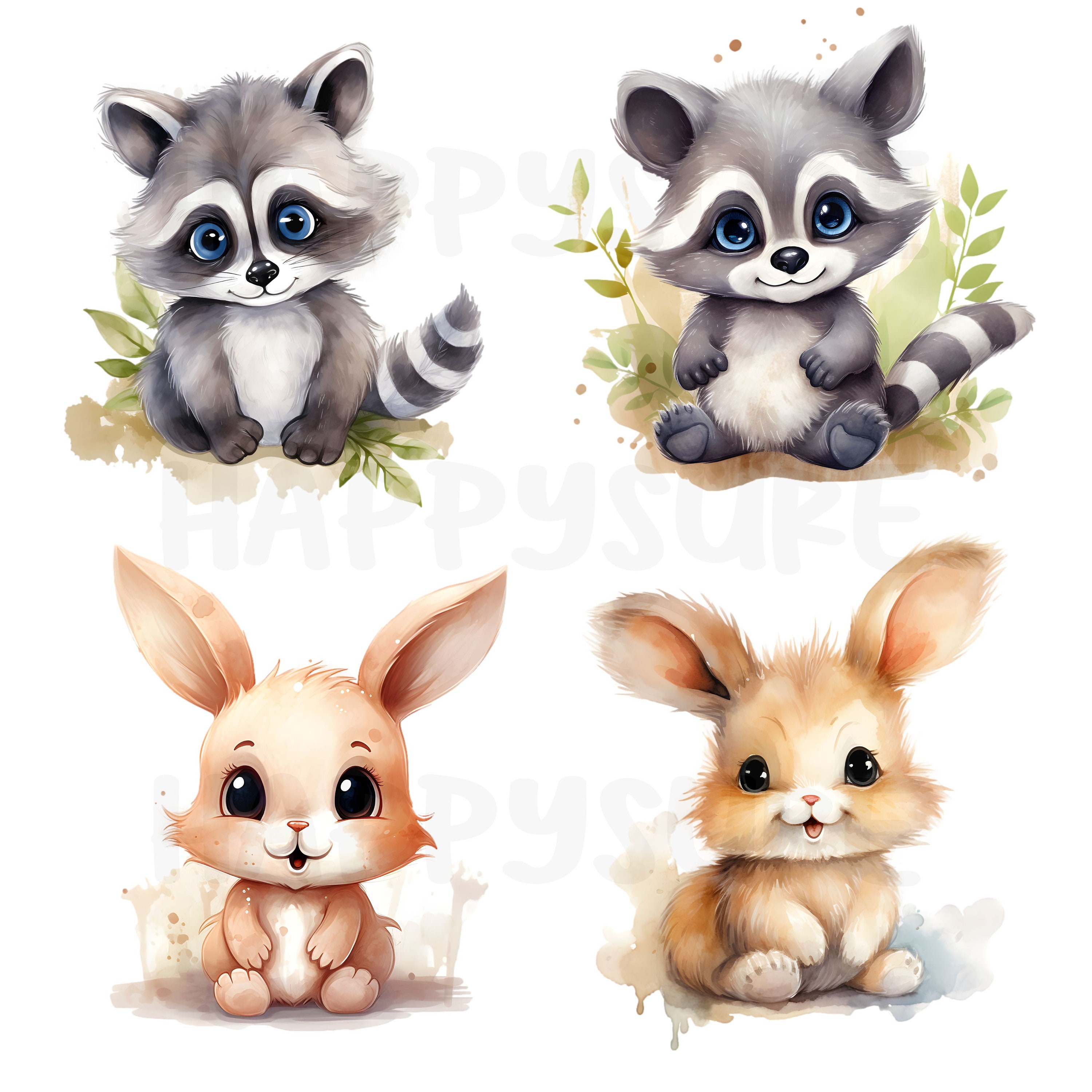 Cute Baby Animals Clipart, Safari Animals for Nursery, Baby Animals 32 ...