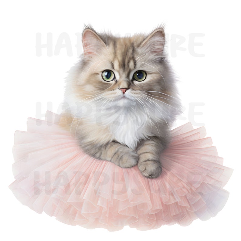 Cute Cat Clipart With Tutus. PNG,JPG Files for Download. Can Be Used ...