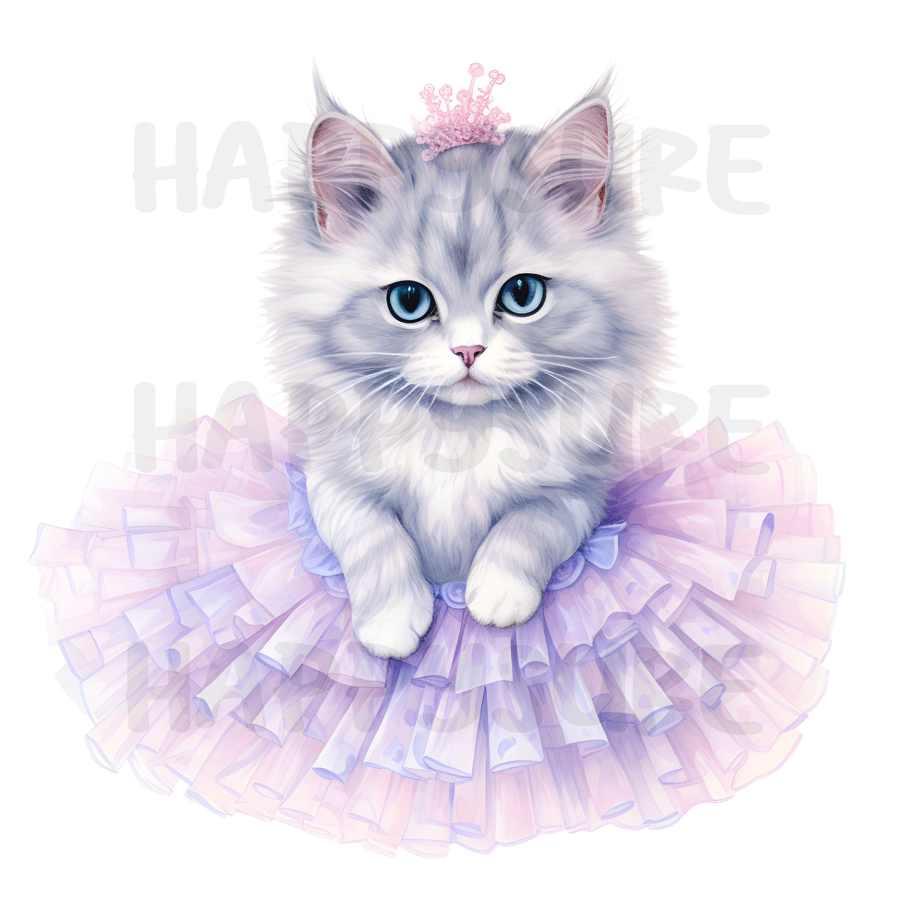 Cute Cat Clipart With Tutus. PNG,JPG Files for Download. Can Be Used ...