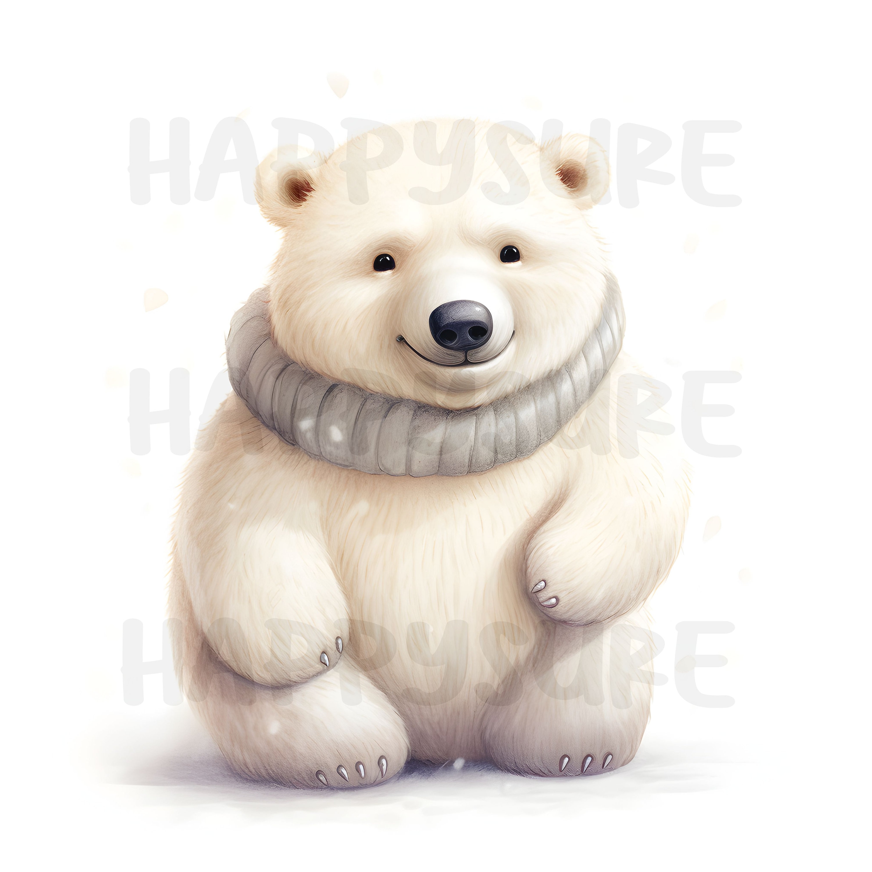 Cute Polar Bear Clipart and Stickers for Download. Can Be Used in ...
