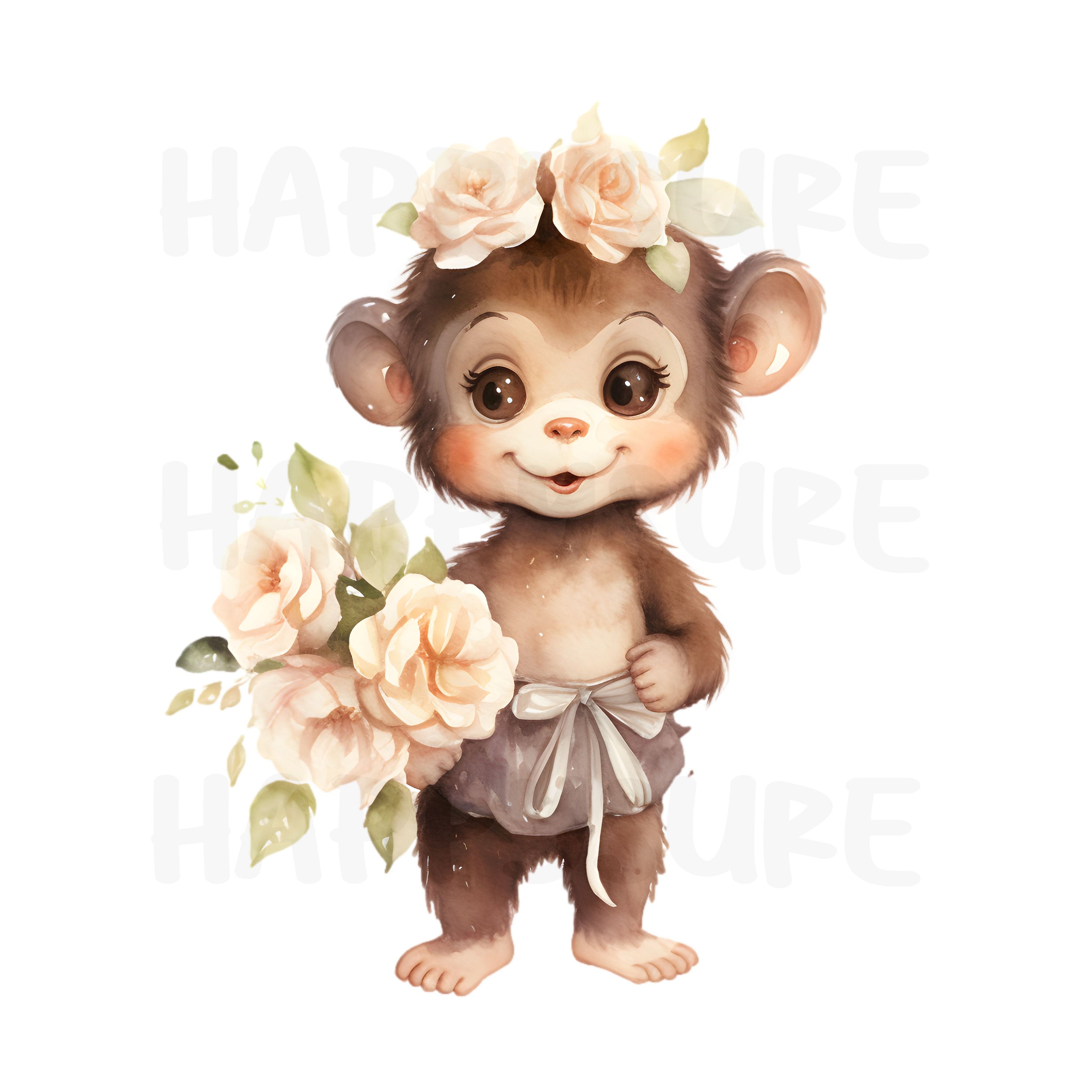 Cute Clipart Cartoon Monkey Dolls for Children. Can Be Used in Personal ...