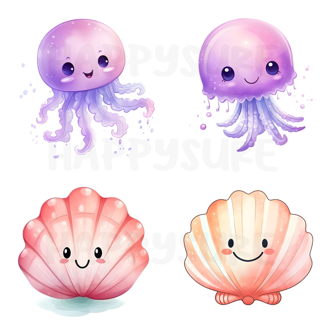 Cute Sea Animals, Sea Animal Clipart for Nursery, Baby Sea Animals,used ...