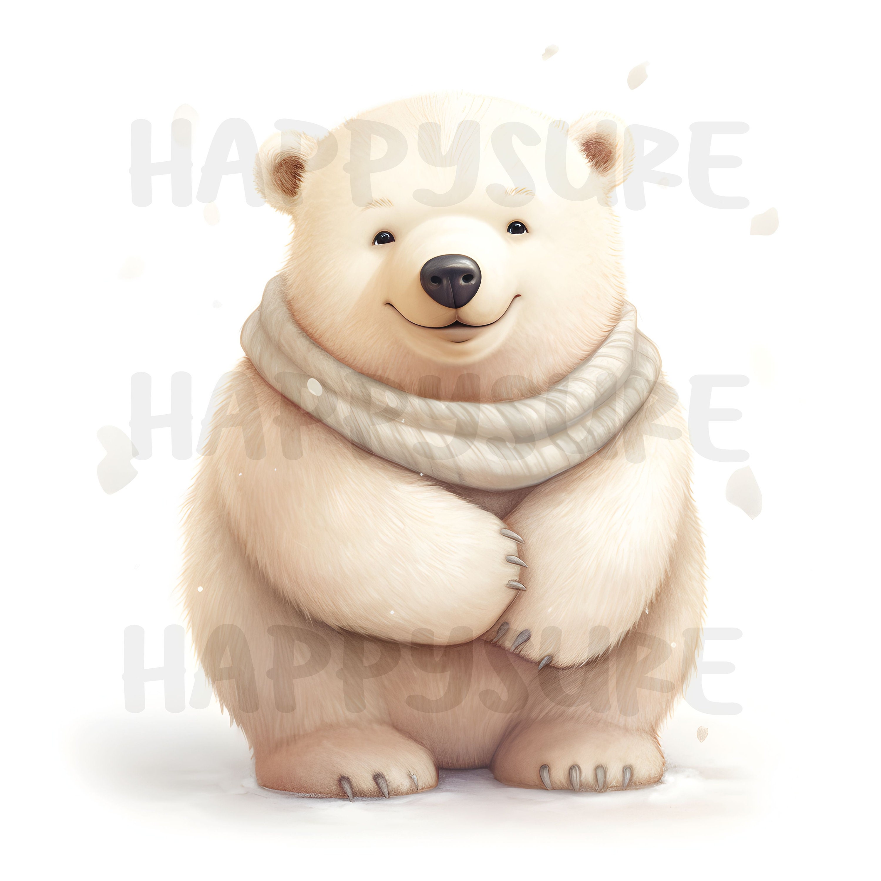 Cute Polar Bear Clipart and Stickers for Download. Can Be Used in ...
