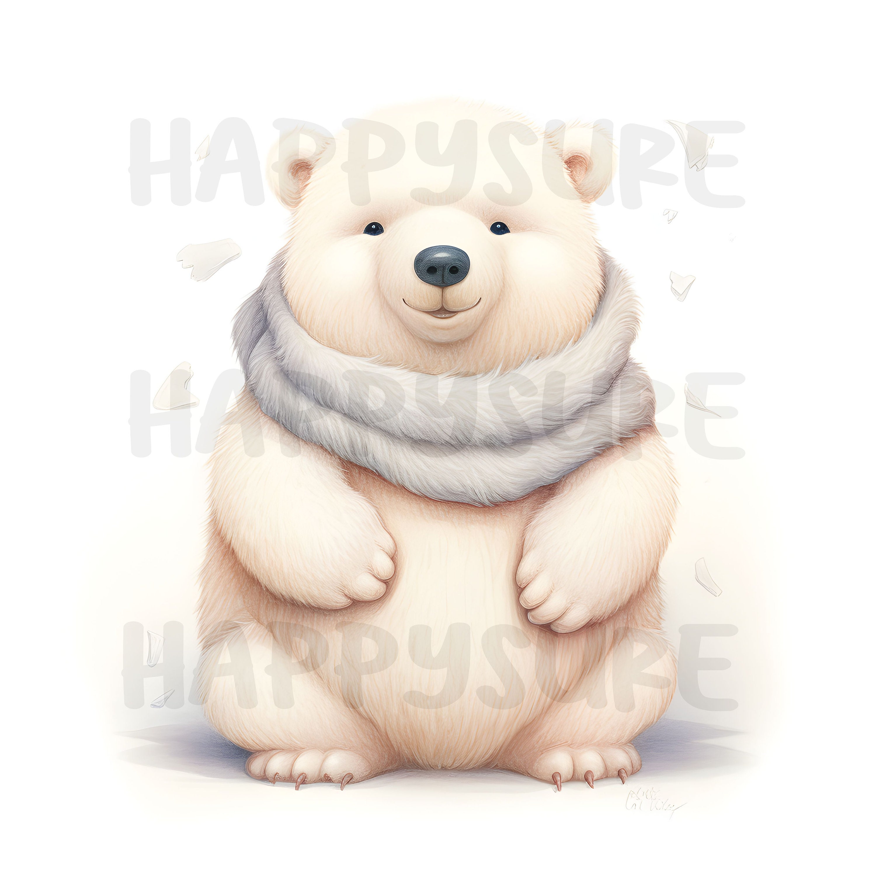 Cute Polar Bear Clipart and Stickers for Download. Can Be Used in ...